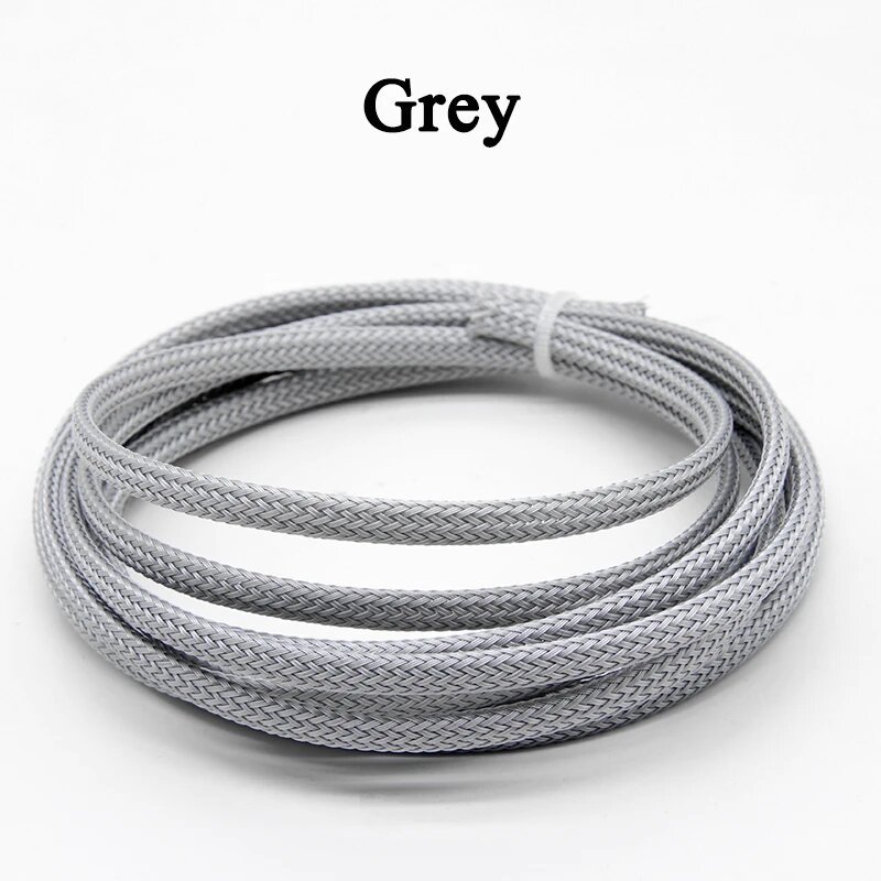 Плетеная кабельная муфта из ПЭТ 2-60 мм 6mm, Grey, 1 meter