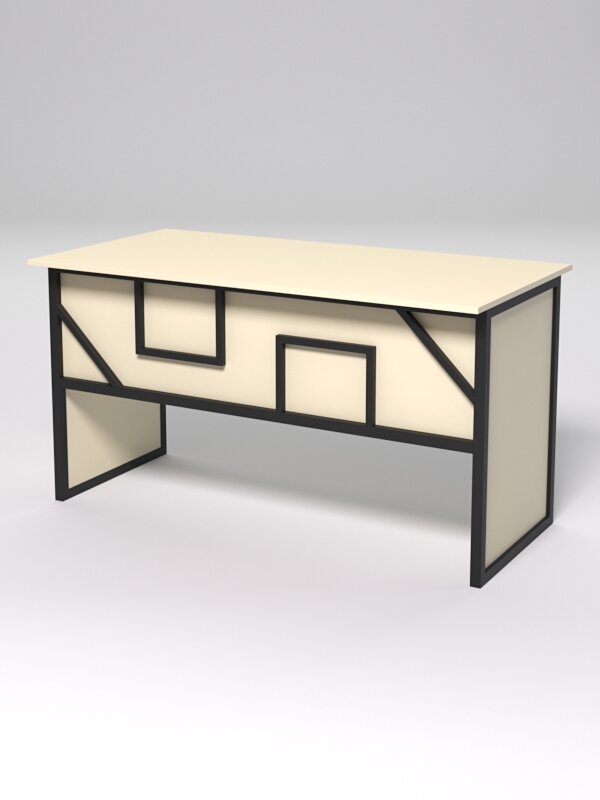 Стол рабочий офисный С-03 "стронг" в стиле лофт декор №4, Крем Вайс