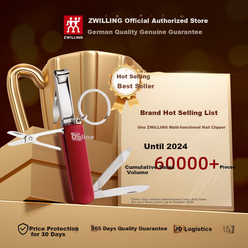 ZWILLING Multi-functional Nail Clippers Nail Clippers Folding Nail Knife Mini Fruit Knife Keychain German Brand Silver