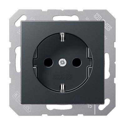 JUNG EcoProfi Антрацит Розетка с заземлением, автозажим, EP1420AN