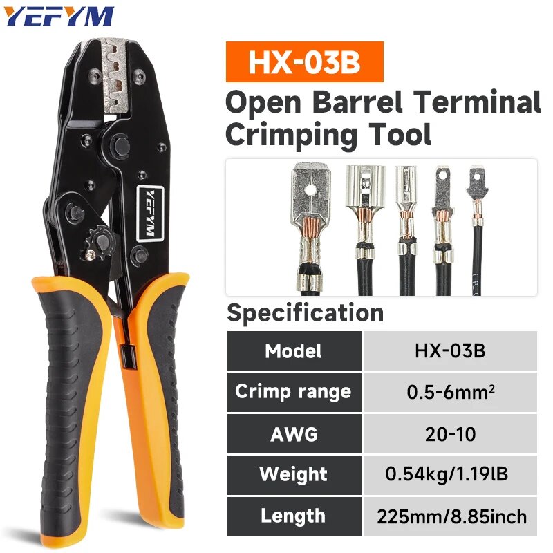 Клещи для обжима клемм YEFYM HX-03B, 0.5-6mm²