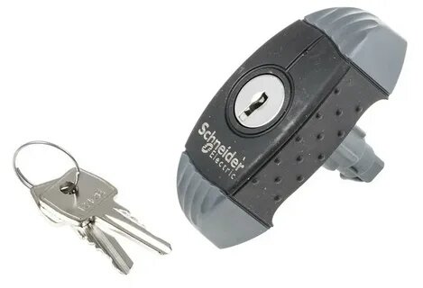 Ручка с кнопкой и замком 1242Е для шкафов серии Spacial S3D Schneider Electric NSYAEDL1242S3D
