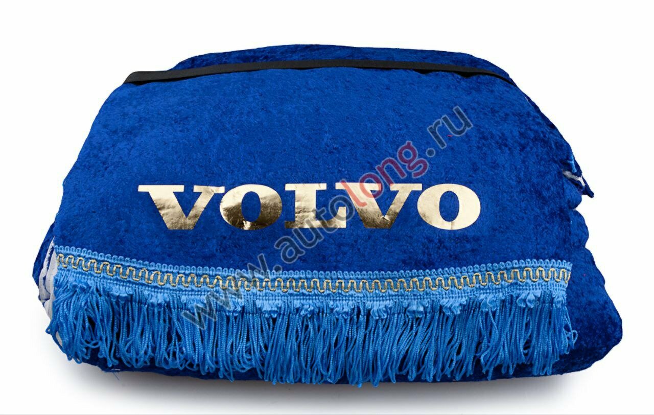 Шторы на VOLVO FH12, комплект, синие, на лобовое и спальное место, с ламбрекенами