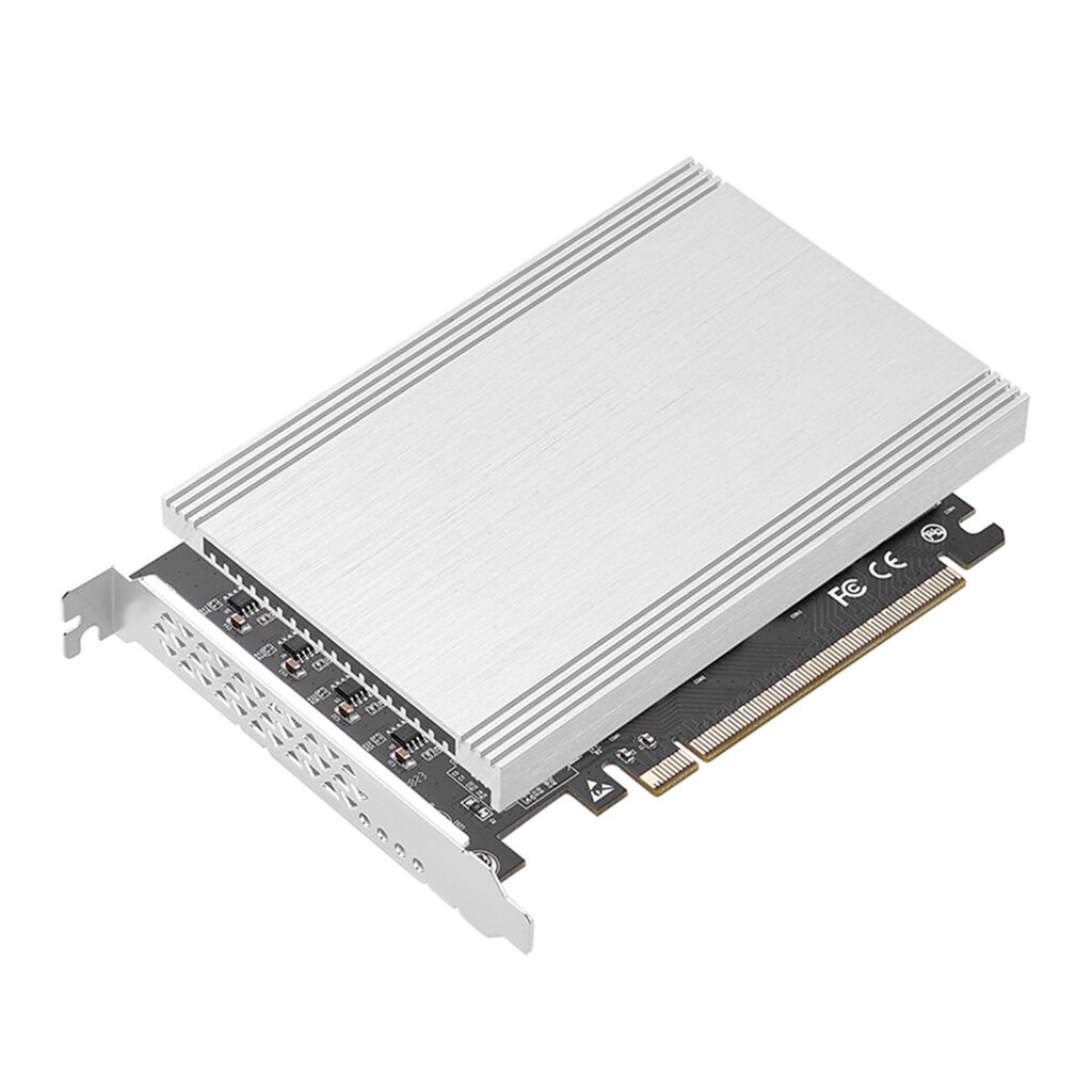 Плата расширения PCIe 4.0 x16 на 4 порта M.2 NVMe Adapter Riser 256G для 2230 2242 2260 2280 NVME SSD с поддержкой RAID-систем