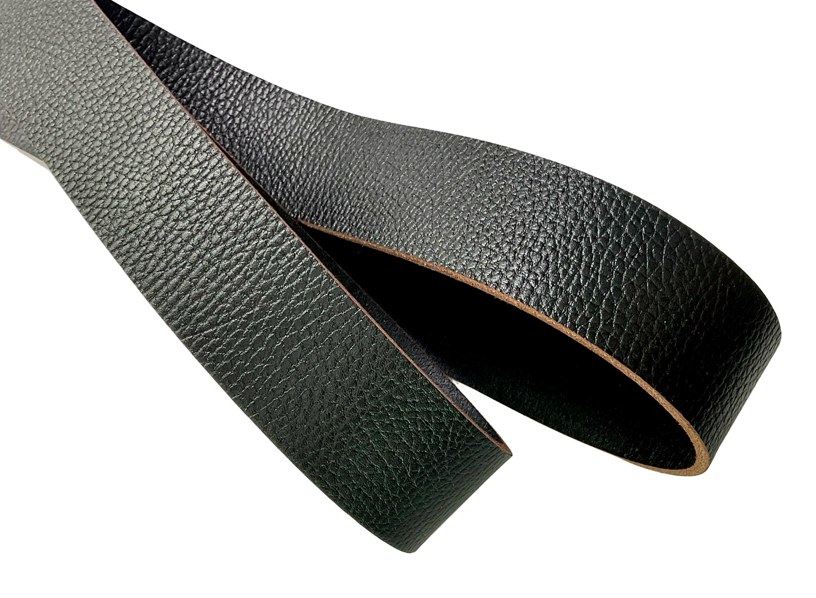 Заготовка из натуральной премиальной черной текстурной кожи шириной 20 мм, длина 120 см