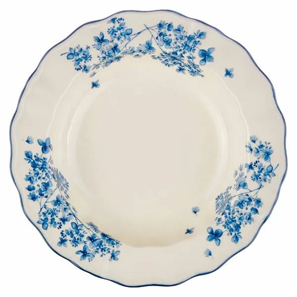 Тарелка глубокая Фиори, 400мл. фарфор, синий d-22см. Kunstwerk