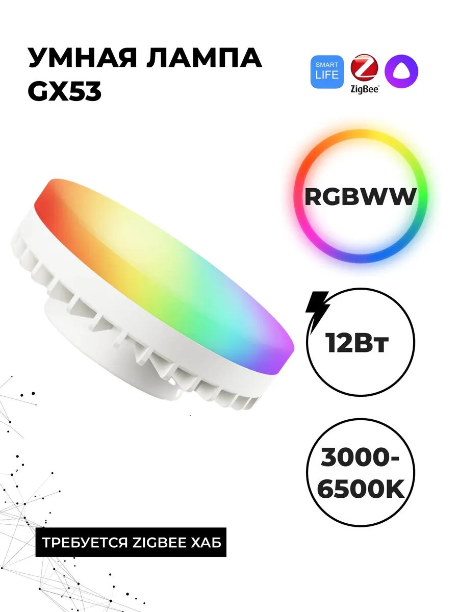 Умная лампа GX53 Zigbee