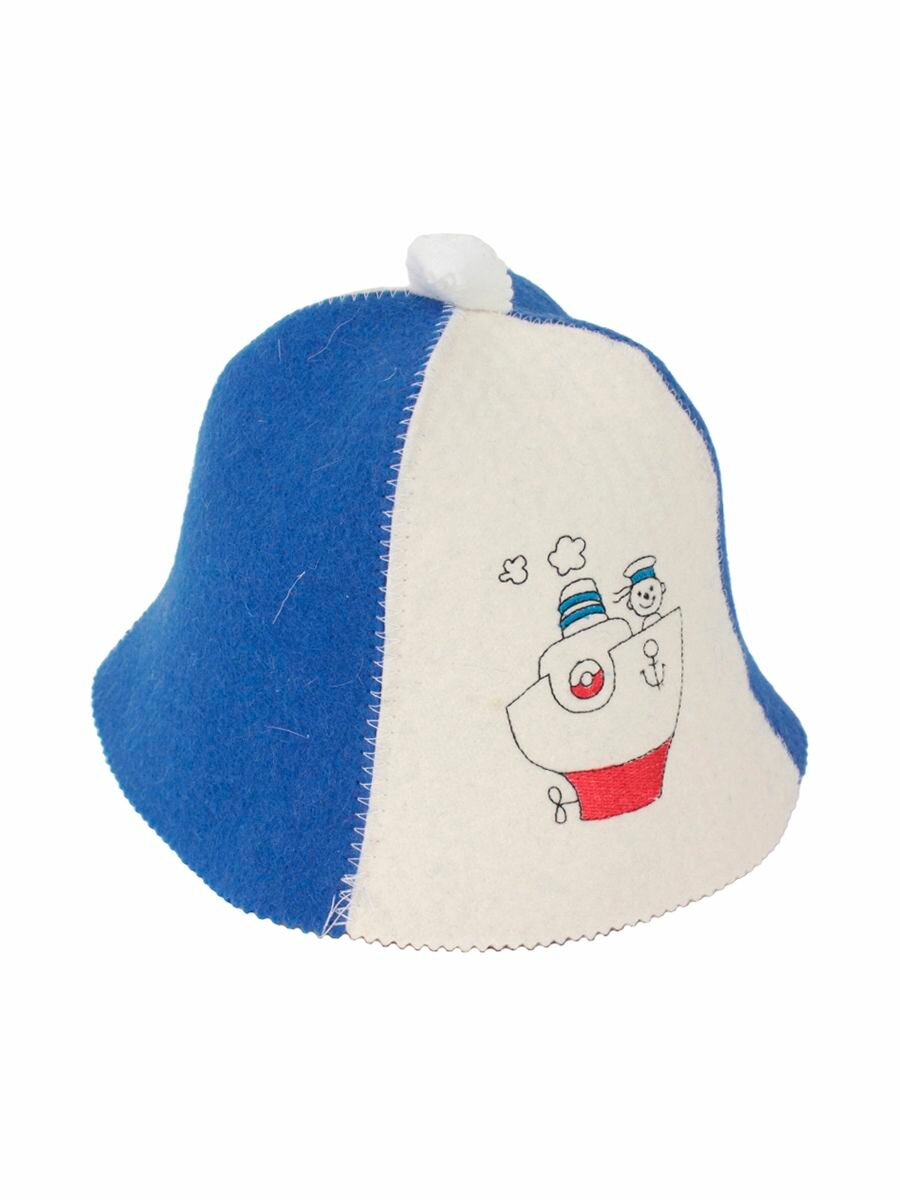 Детская банная шапка "Морячок" (100% шерсть)