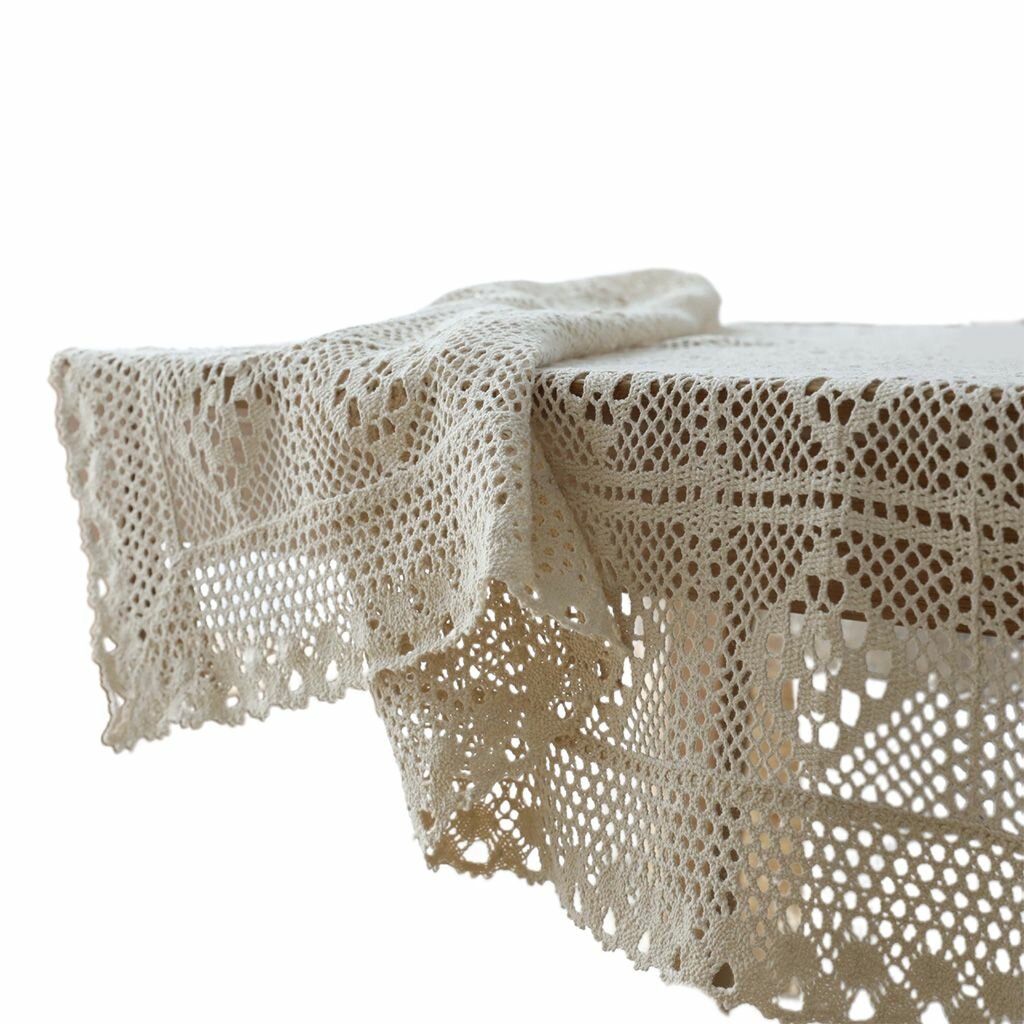 Кружевная скатерть для стола с бахромой 60x60cm