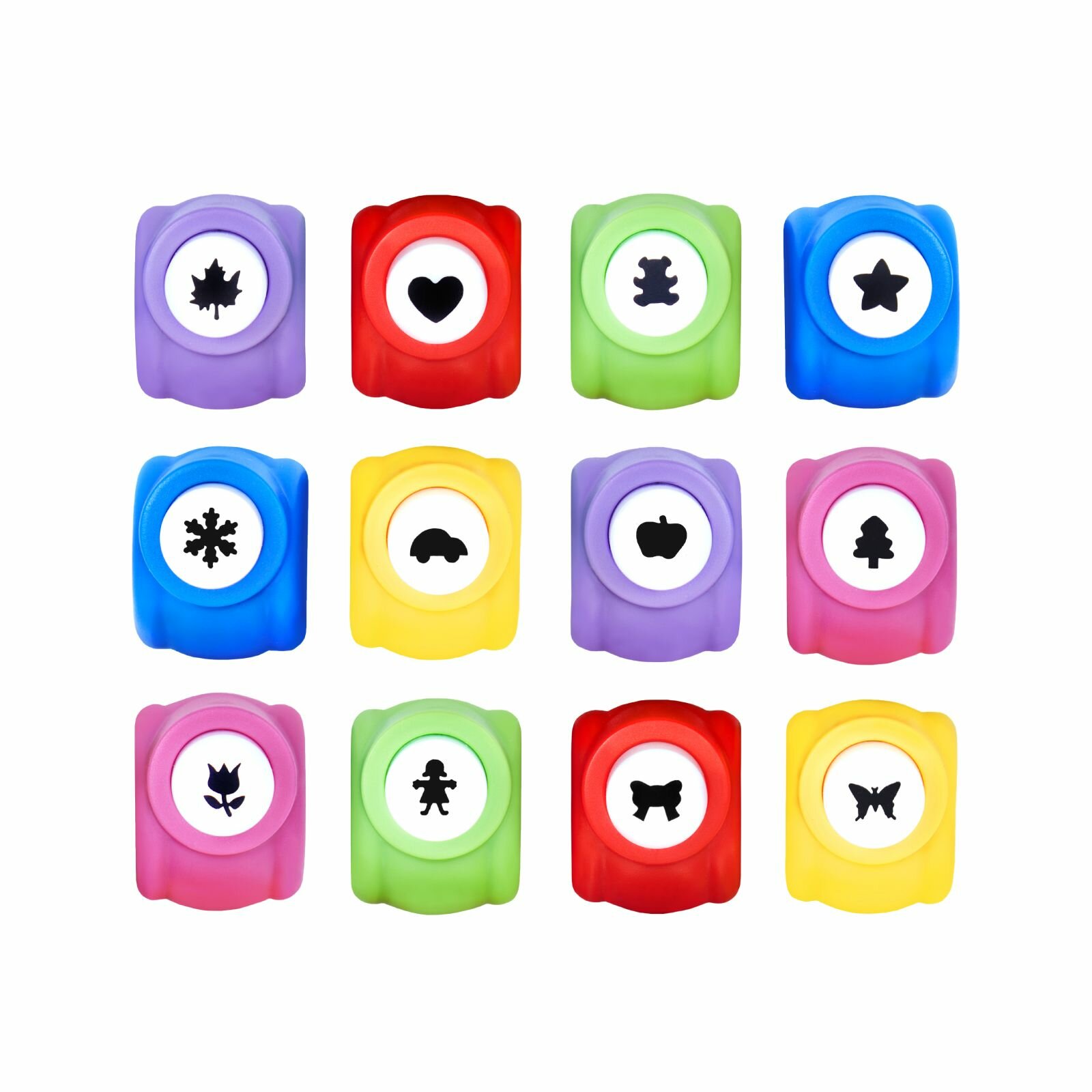 Дырокол фигурный для скрапбукинга и творчества, набор 12 штук