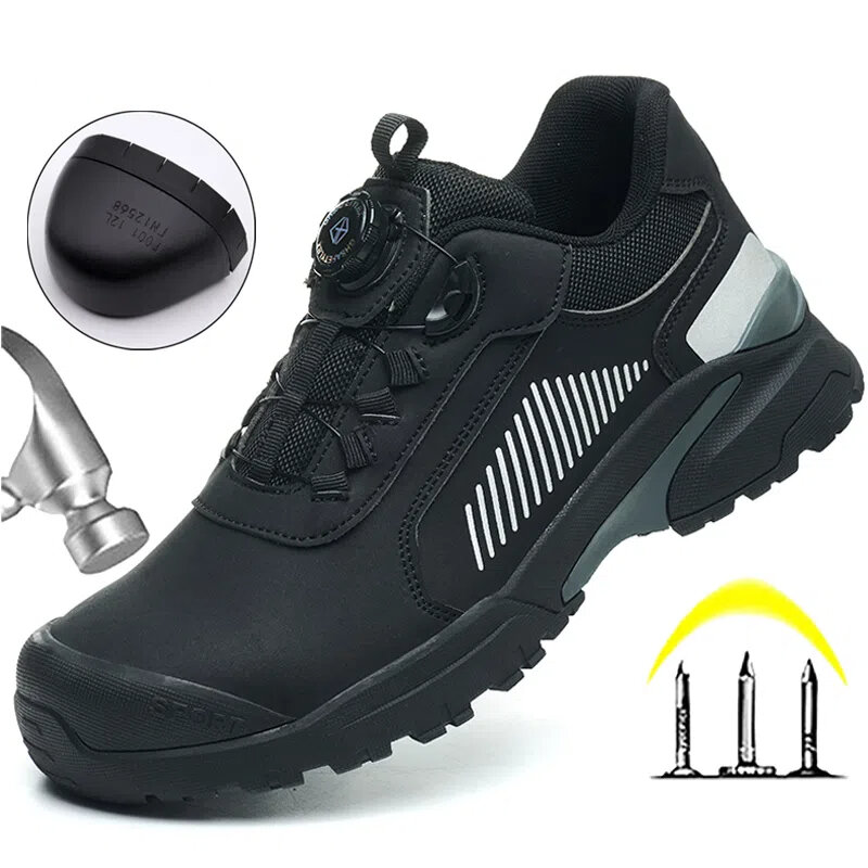 Мужские рабочие ботинки Летняя мужская защитная обувь из дышащей сетки со стальным носком