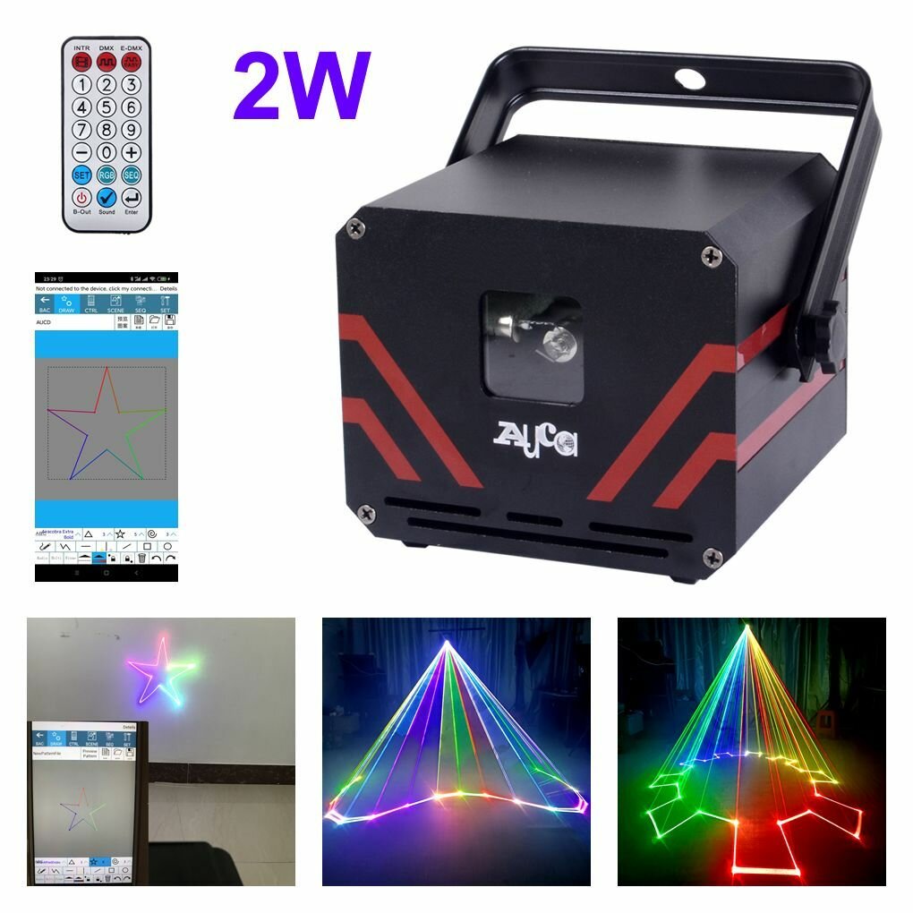 Мобильный телефон 2000 мВт Bluetooth App DMX Анимационный проектор Лазерные лампы DJ вечеринки