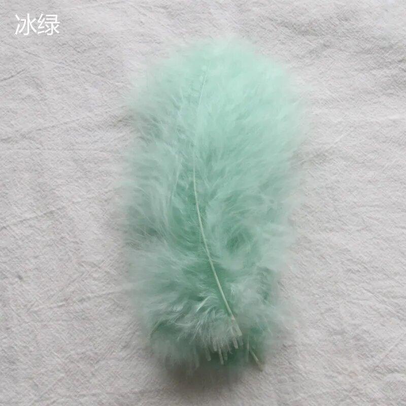 Перья марабу изумрудные, Ice Green 100шт