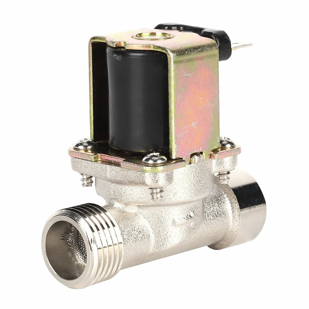 Клапан давления воды, 2-позиционный, 2-ходовой, латунное покрытие, механический, нормальный закрытый вход, 12 В постоянного тока