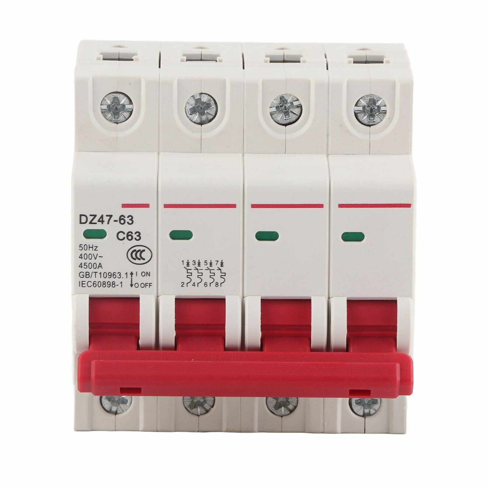 Автоматический выключатель 4P 63A DZ47-63-4P, для фотоэлектрики
