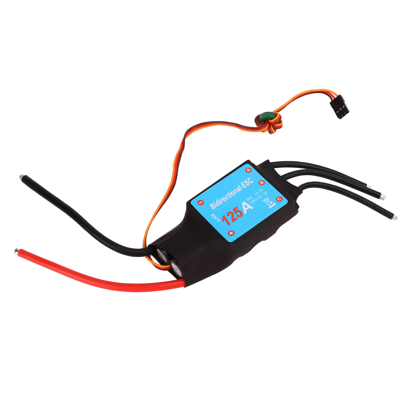 Бесщеточный ESC Черный 125A Бесщеточный ESC RC Лодка Двухсторонний ESC с водяным охлаждением для RC Лодок Подводный гребной винт
