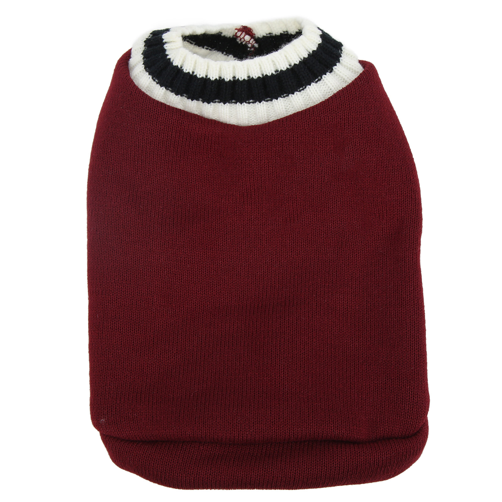 Pet Knitwear V Neck College Style Dog Knitted Autumn and Winter Vest for Cat Rabbits ChinchillaWine Red M