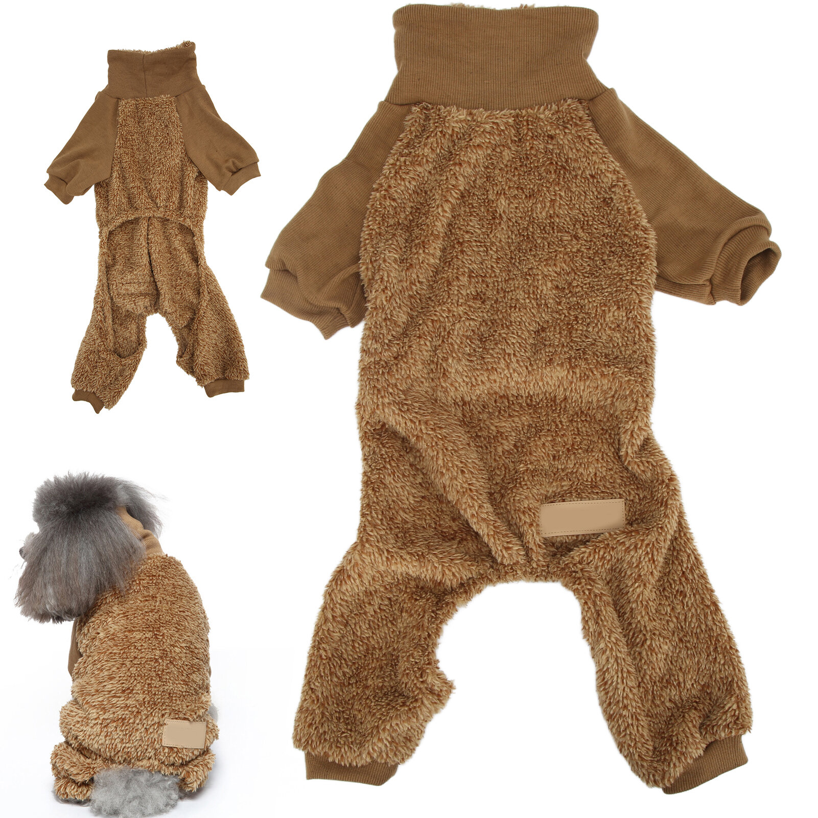 Зимняя одежда для собак, свитера для щенков, теплая одежда с высоким воротом для домашних животных, одежда для холодной погоды для собак, кошек
