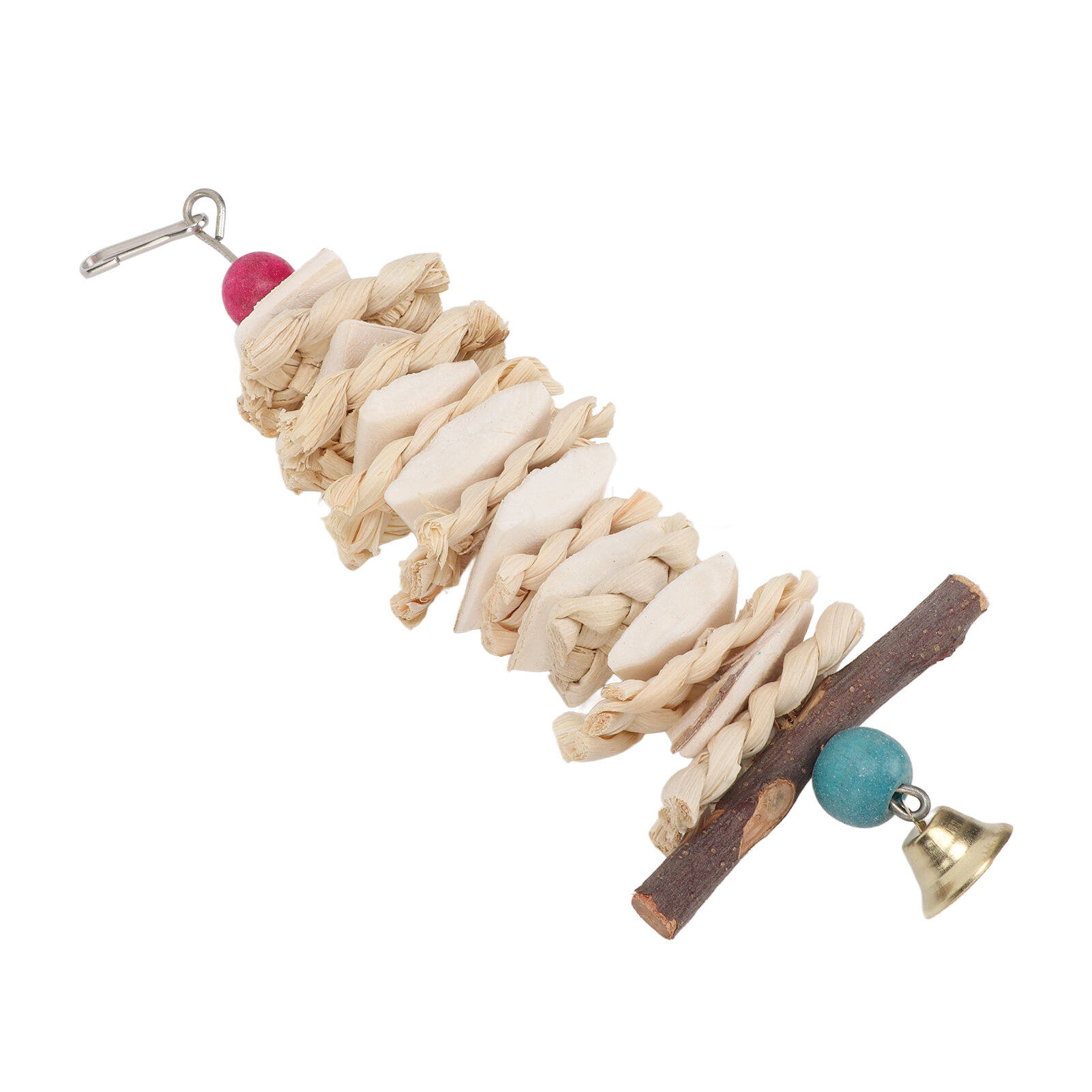 Игрушки из каракатицы, подвесные жевательные игрушки для попугаев с колокольчиком для африканских серых попугаев, волнистый попугайчик, 25 см/9,8 дюйма