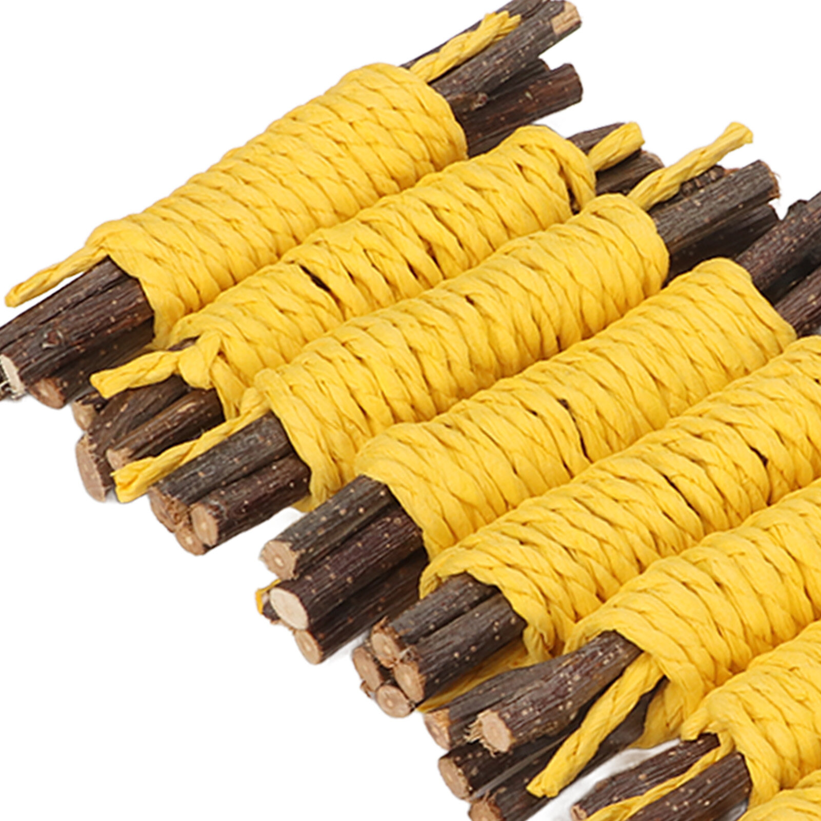 10 шт, жевательные палочки для хомяка, ветки яблок и бумажная веревка, тканые деревянные игрушки для укуса хомяка для кролика, хомяка, шиншиллы, желтый