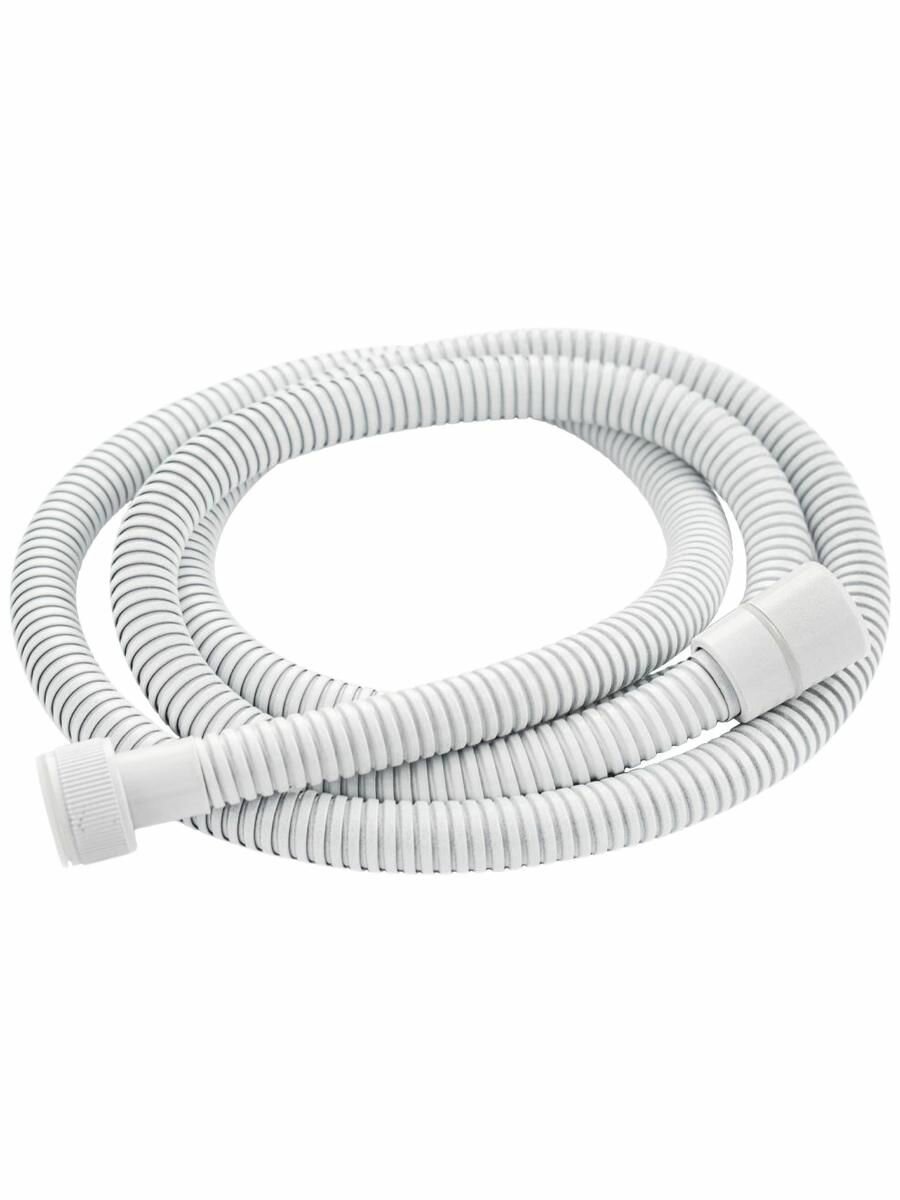Шланг душевой 1/2 " 1,5 м. белого цвета , металлический, рифлённый