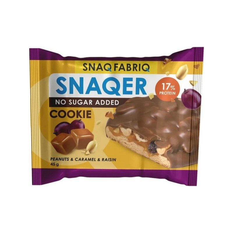 Снэк Фабрик Печенье Глазированное 45Г Арахис-Изюм-Карамель