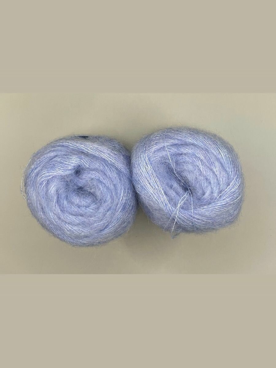 Два мотка пряжи MENCA Mohair Yarn(аналог Alize Kid moher),08-ультрамарин,50%-мохер,20%-шерсть,30%-нейлон,50гр.-615м.