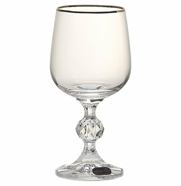 Бокал для красного вина 230 мл 1 шт Crystalex CZ s.r.o. "Клаудия /Отводка золото" / 151820