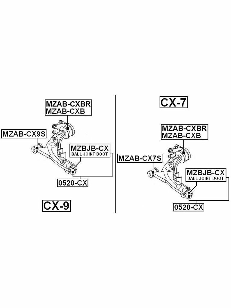 Сайлентблок задний переднего правого рычага (гидравлика) MAZDA MZAB-CXBR FEBEST.