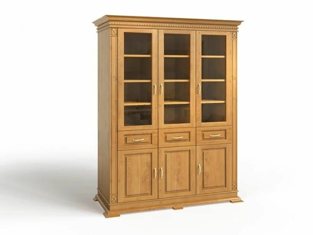 Шкаф Верди №540 из Массива сосны, 150х40х220 см, классический орех 2