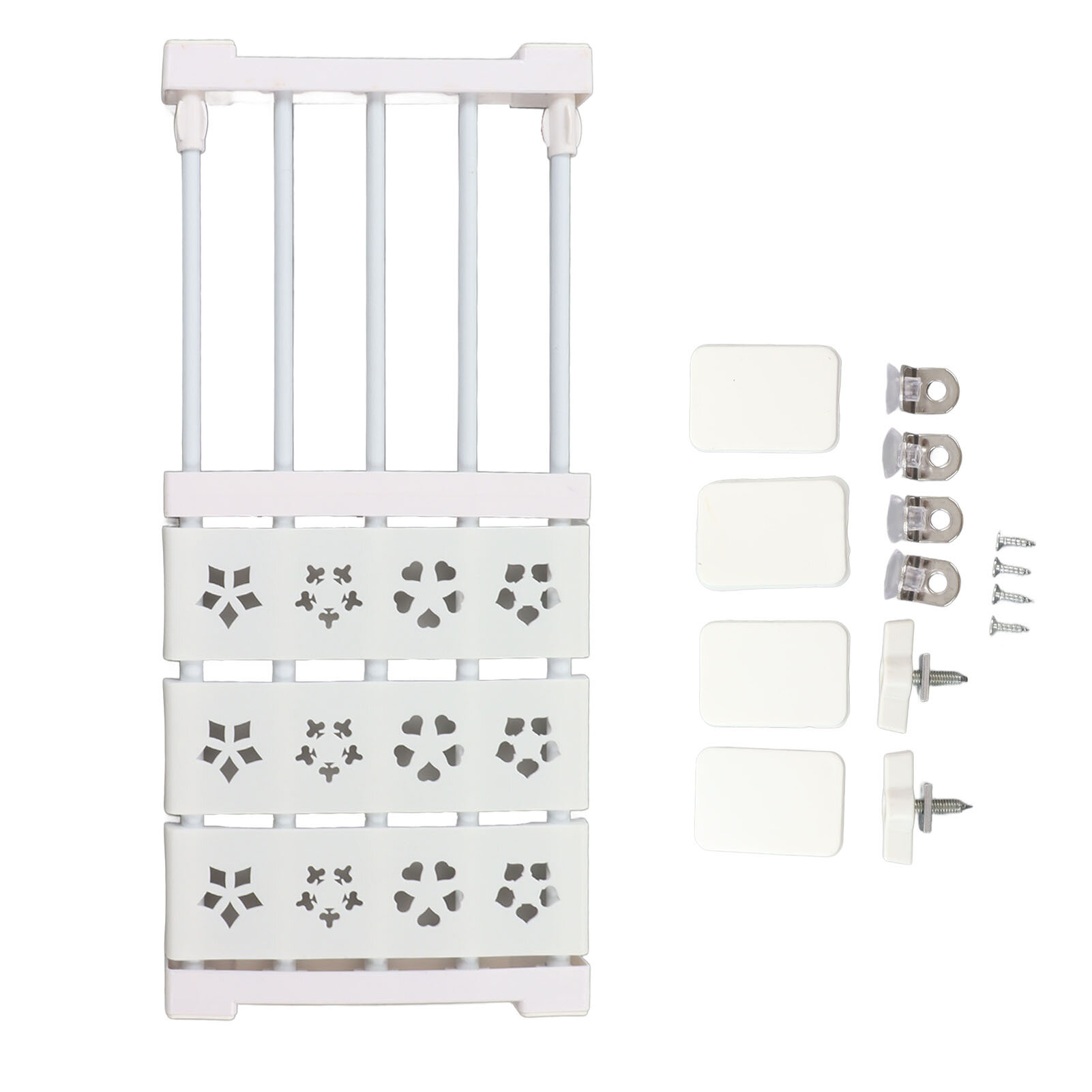 Белая телескопическая выдвижная полка-органайзер для шкафа, не требующая сверления, шириной 24 см (подходит для размеров от 38 до 55 см, 15-21,7 дюйма).