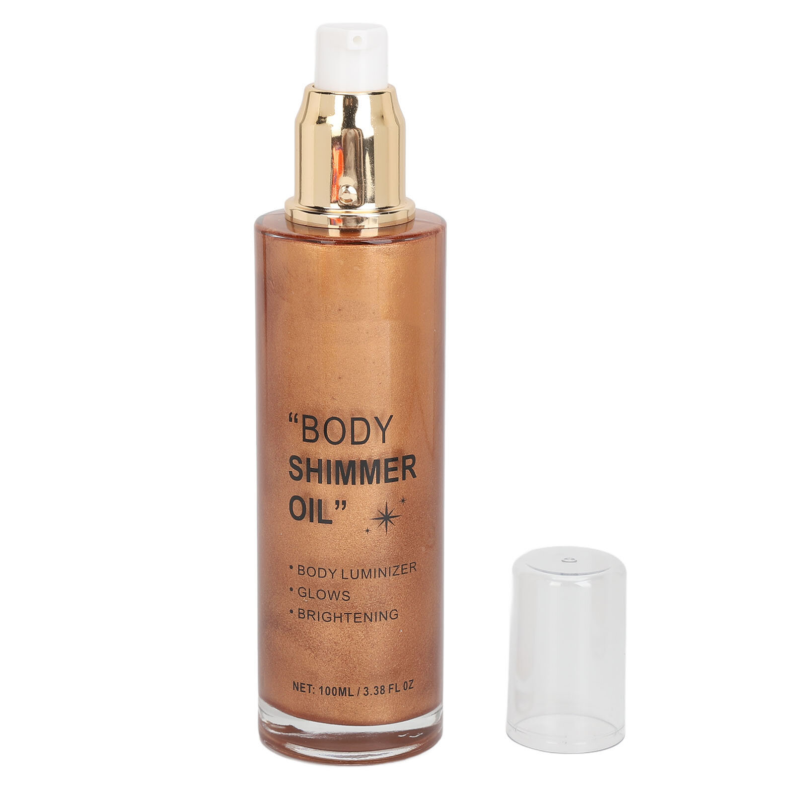 100 мл масляный хайлайтер для тела, стойкий жидкий иллюминайзер для лица и тела с блестками, мерцающий блеск для щек, ключиц, плеч, золотисто-бронзовый