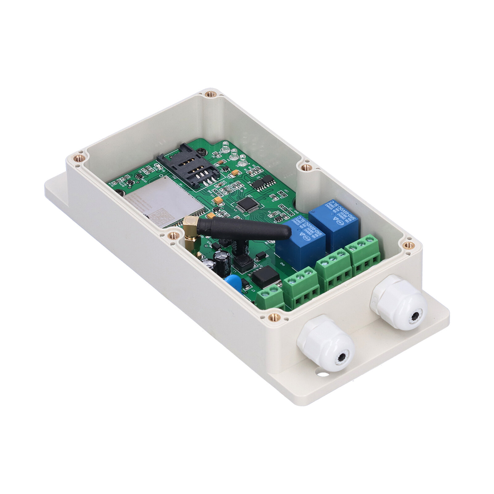 AC DC 1224V Блок дистанционного управления Реле Контактный выключатель Двухканальный для GSMKEY4G 4G/3G/GSM (частота США), материал ABS, 1 шт. Блок дистанционного управления, 1 шт. Антенна, 1 шт. USB кабель данных, 1 шт. USB программатор, 1 шт.