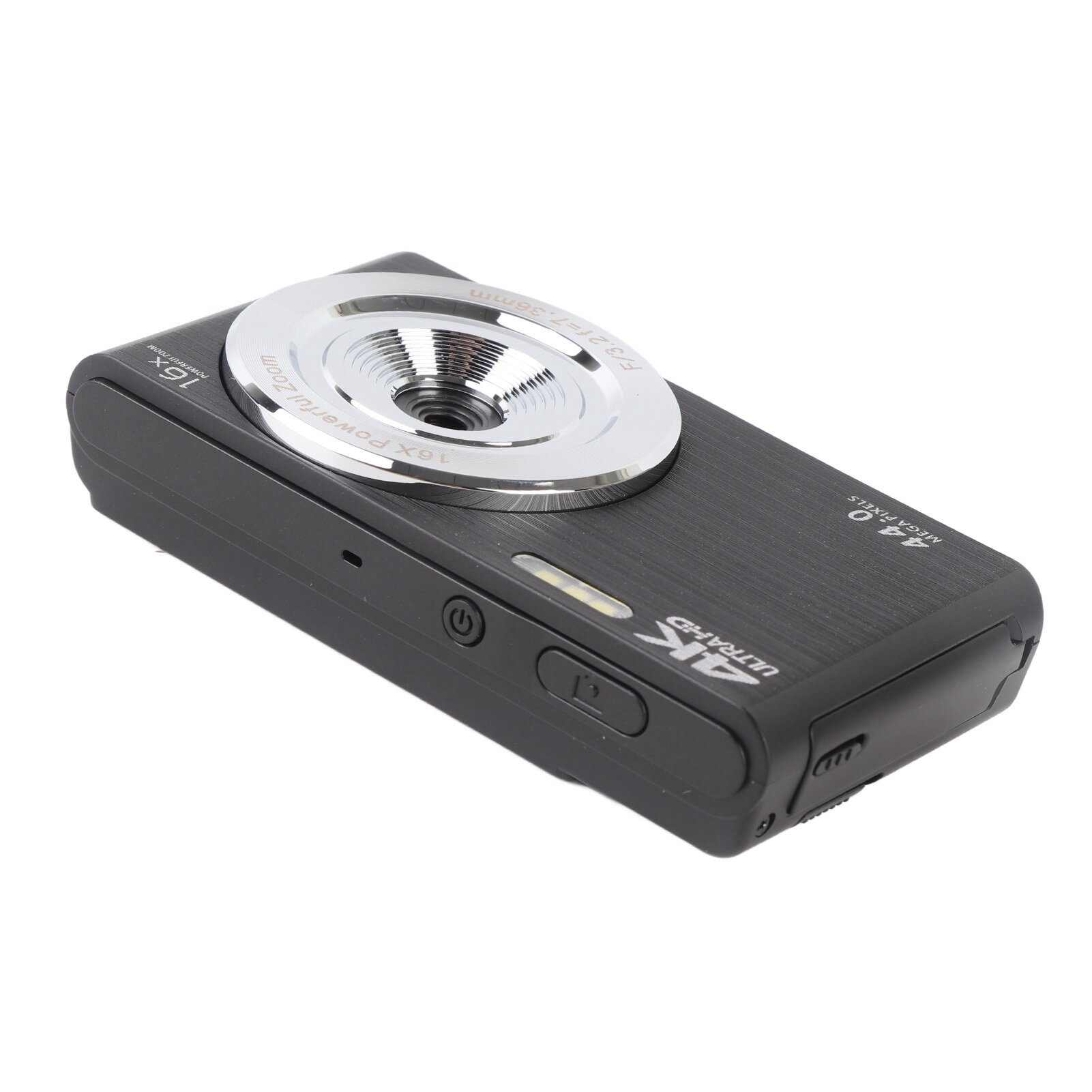 16X Digital Zoom Camera 2.8in Screen 4K 44MP Shock Proof Plastic Housing HD Camera for Photography Silver