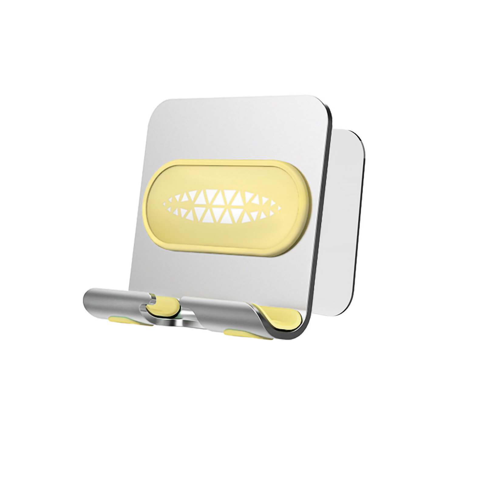 Металлические настенные держатели телефона Регулируемые удары в ванной комнате для ванной комнаты для мобильных телефонов Таблетки и небольшие объекты B10 [Серебряный желтый]