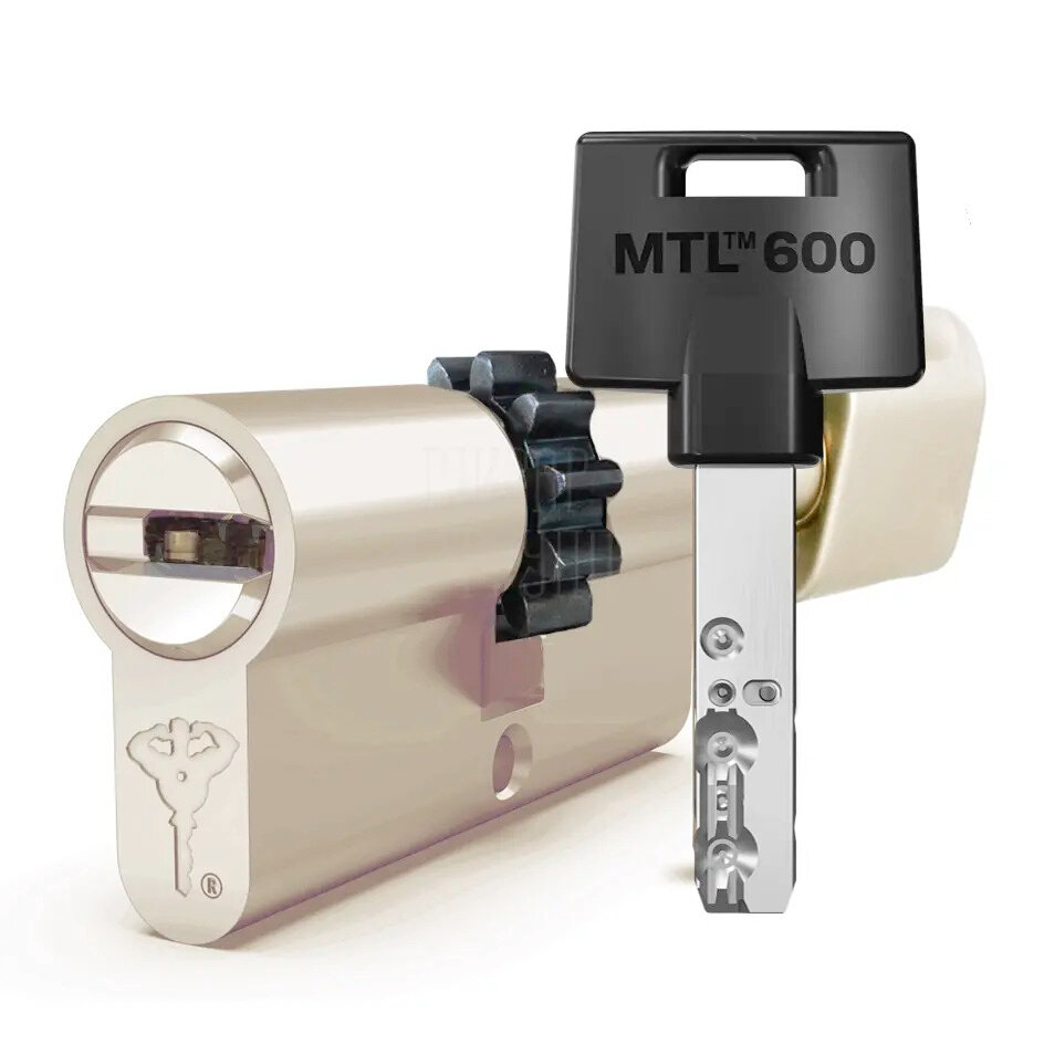 Цилиндровый механизм (личинка для корпусов замков, входных и межкомнатных) Mul-T-Lock (Израиль) ключ-вертушка серии MTL600 латунь + шестерня 35/35