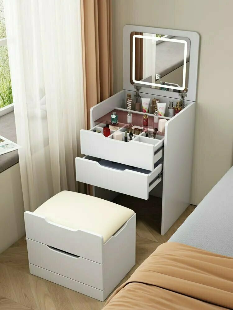 Туалетный столик "Трансформер", белый, с LED-освещением, 48x40x80 см