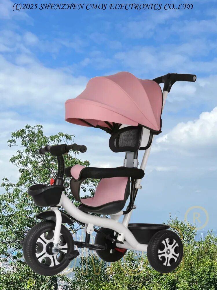 Велосипед-коляска для детей CMOS, детская модель, сталь, розовый панда PK