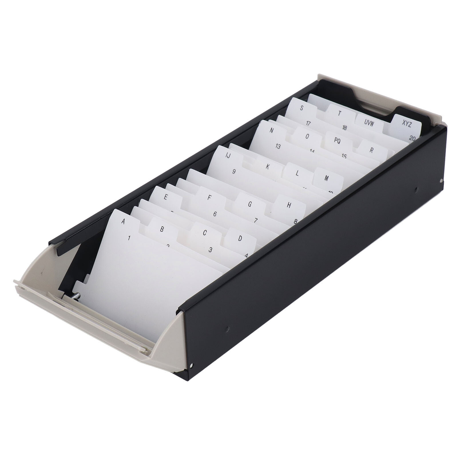 Держатель для карточек с возможностью хранения 800 визитных карточек от А до Я. Органайзер для карточек с высокой прозрачной крышкой для визитных карточек черного цвета.