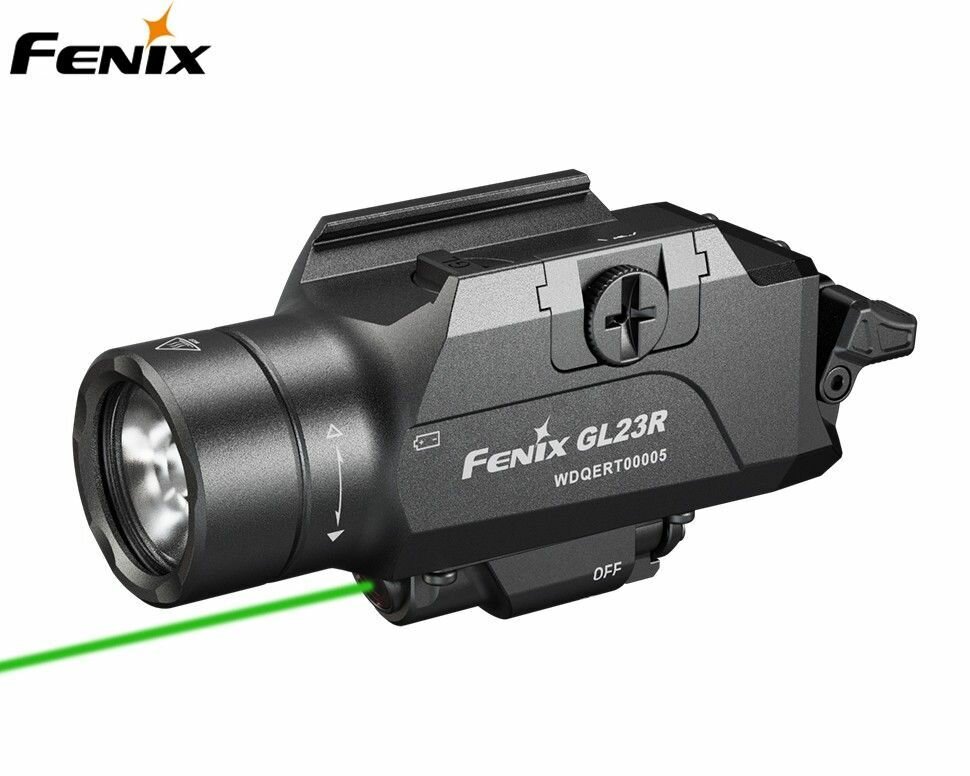 Пистолетный фонарь Fenix GL23R с ЛЦУ зеленого цвета，новый стиль 2025 года