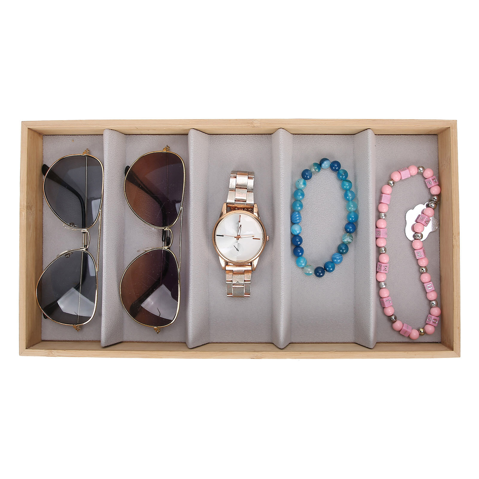 5 сеток, коробка для хранения очков, деревянная защита, солнцезащитные очки, витрина, органайзер для ювелирных изделий, серый