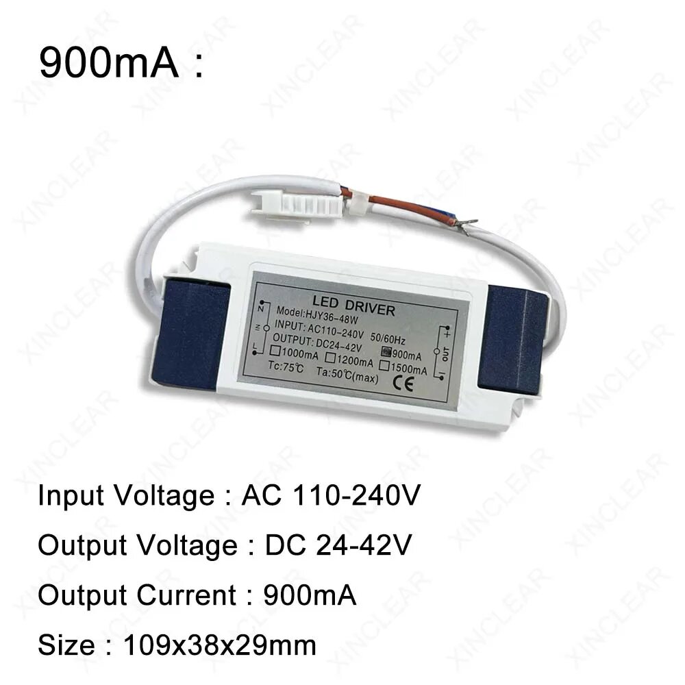 Светодиодный драйвер 900mA, DC24-42В, 110-240V