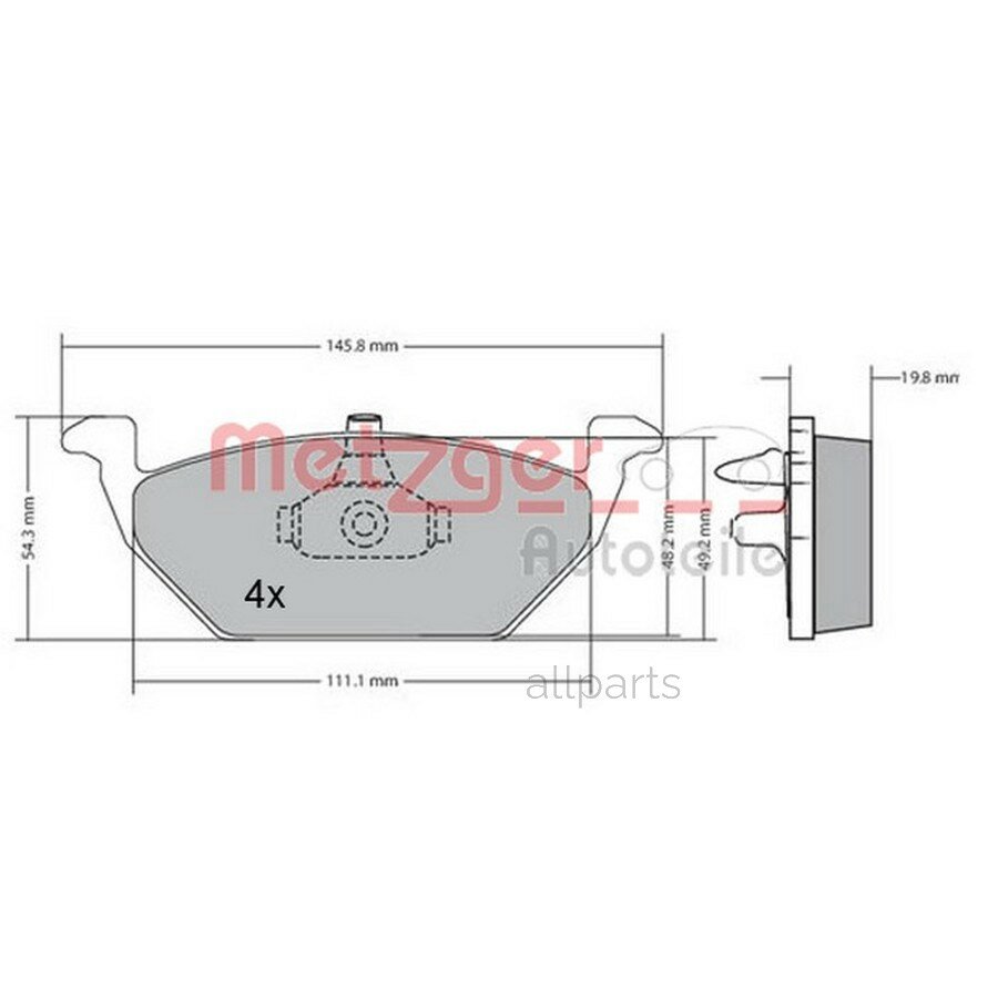 METZGER 1170144 Колодки с накладками в сборе для дисковых тормозов