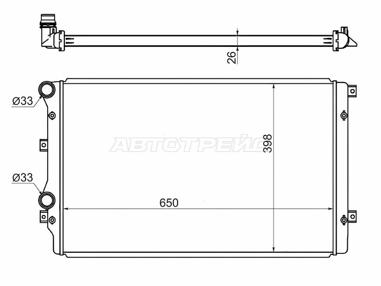 Радиатор охлаждения двигателя для Шкода Октавия, Фольксваген Пассат, CC, Тигуан арт VW0008 SAT