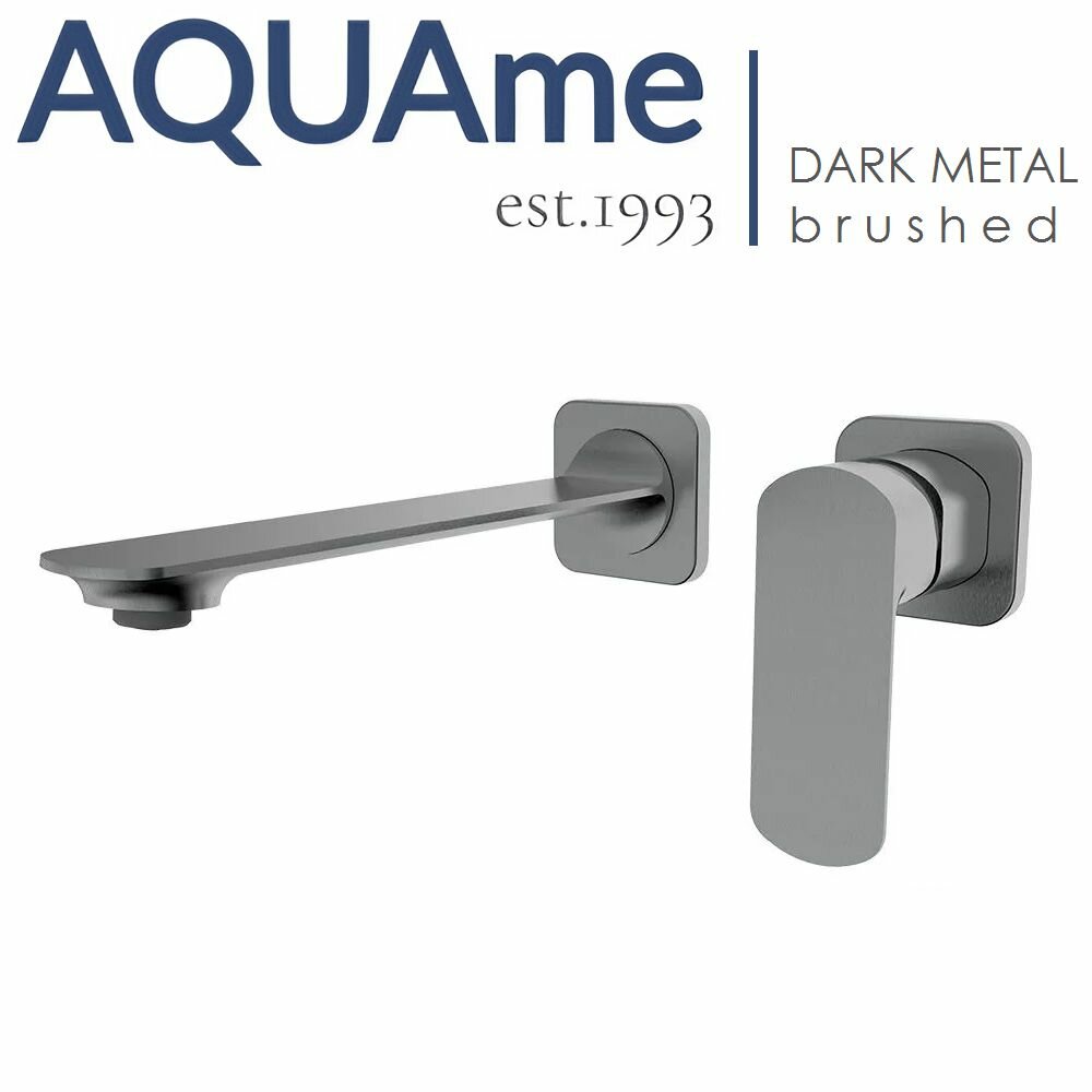 Смеситель для раковины на стену AQUAme Monza темный металл AQM6315GM