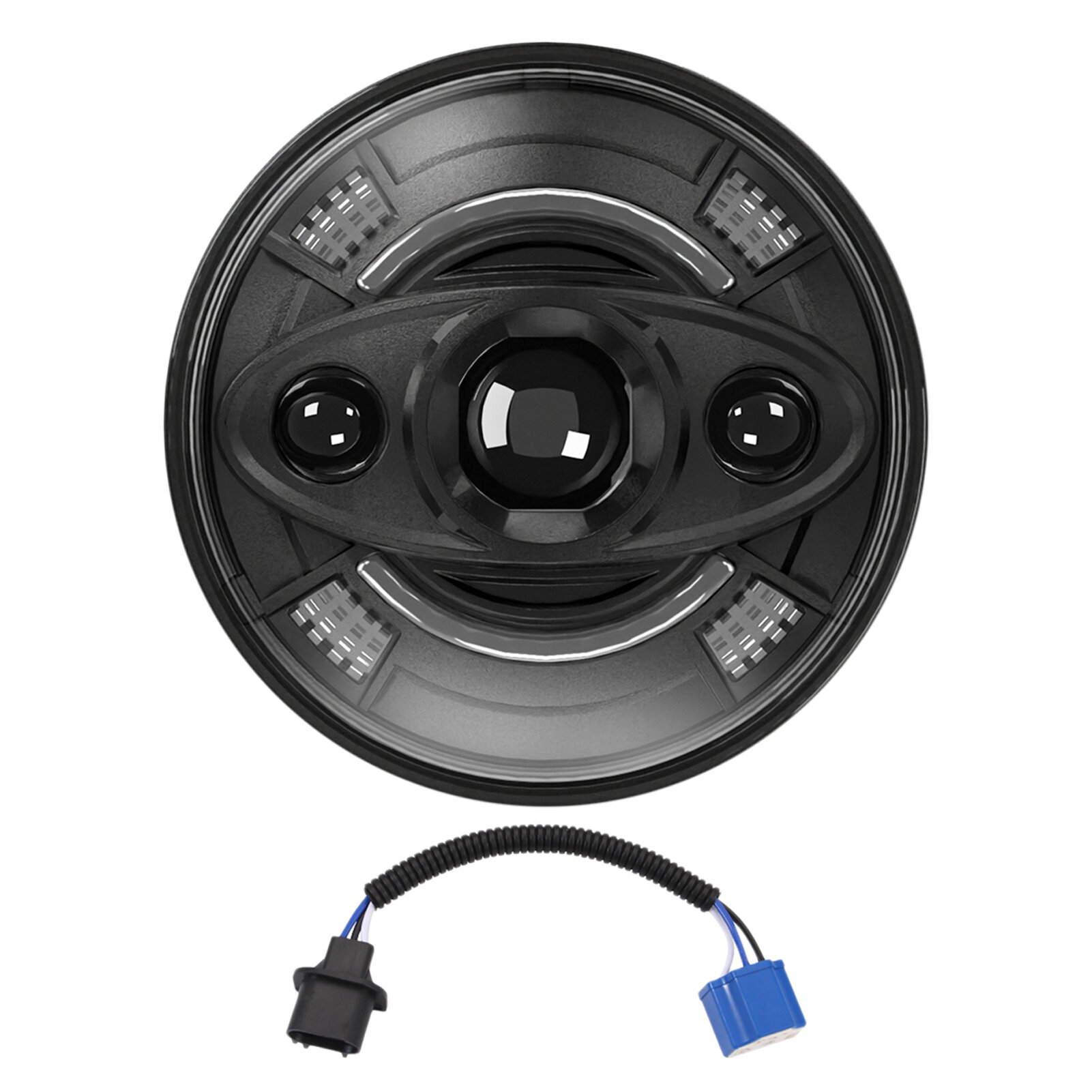 7-дюймовая светодиодная автомобильная фара, круглая, с белыми фарами ближнего и дальнего света, дневными ходовыми огнями и янтарными указателями поворота, замена для Jeep Wrangler JK TJ LJ Chevy Ford Mazda Miata Hummer H1 H2 и др, 1 шт.