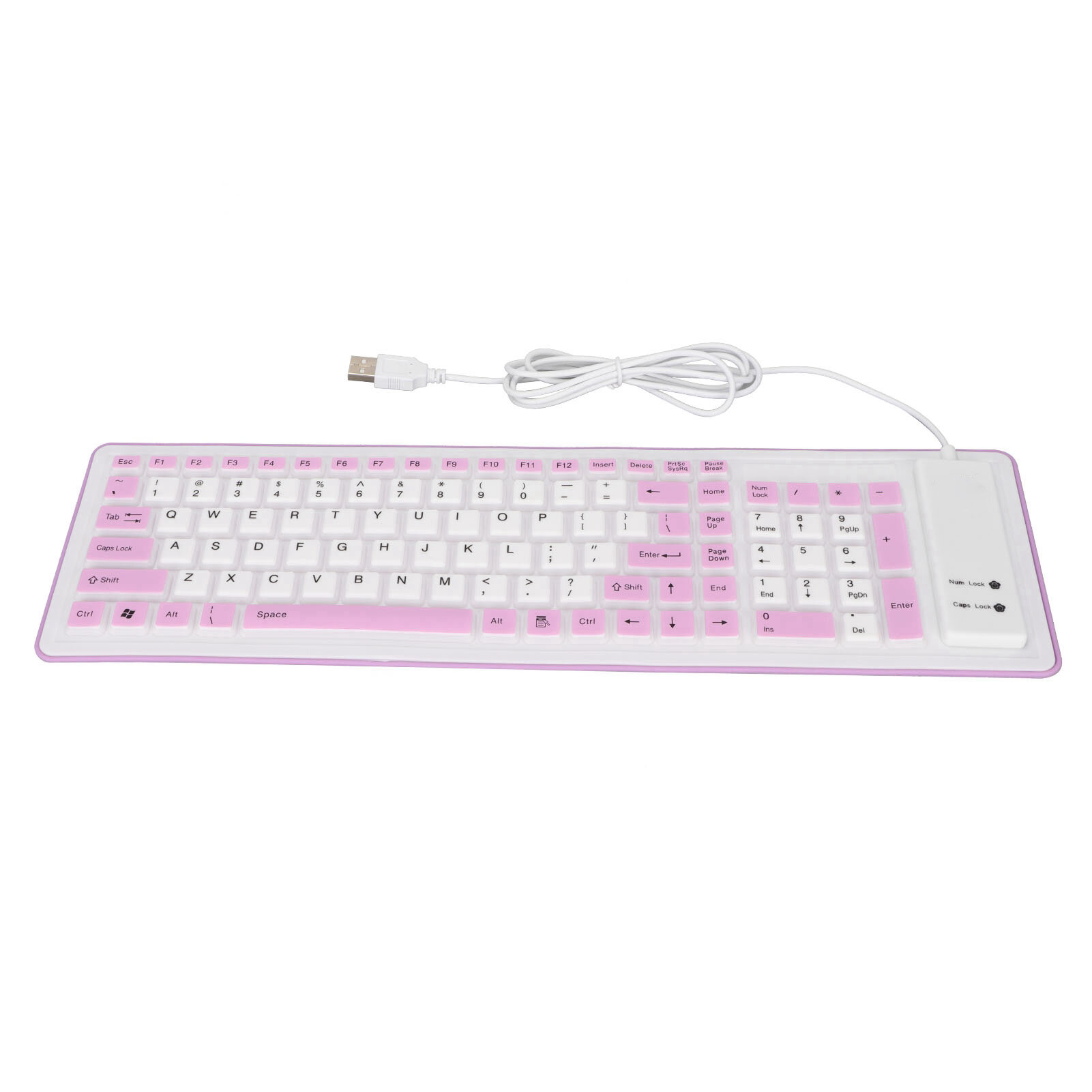 Складная силиконовая клавиатура 103 клавиши USB Проводные силикониевые водонепроницаемые водонепроницаемые складные складные клавиатуры для ПК.
