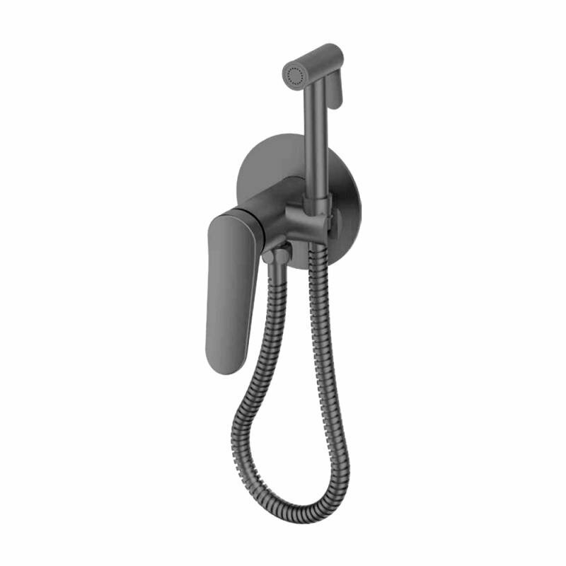 Гигиенический душ со смесителем скрытого монтажа GAPPO G7210-9 оружейная сталь