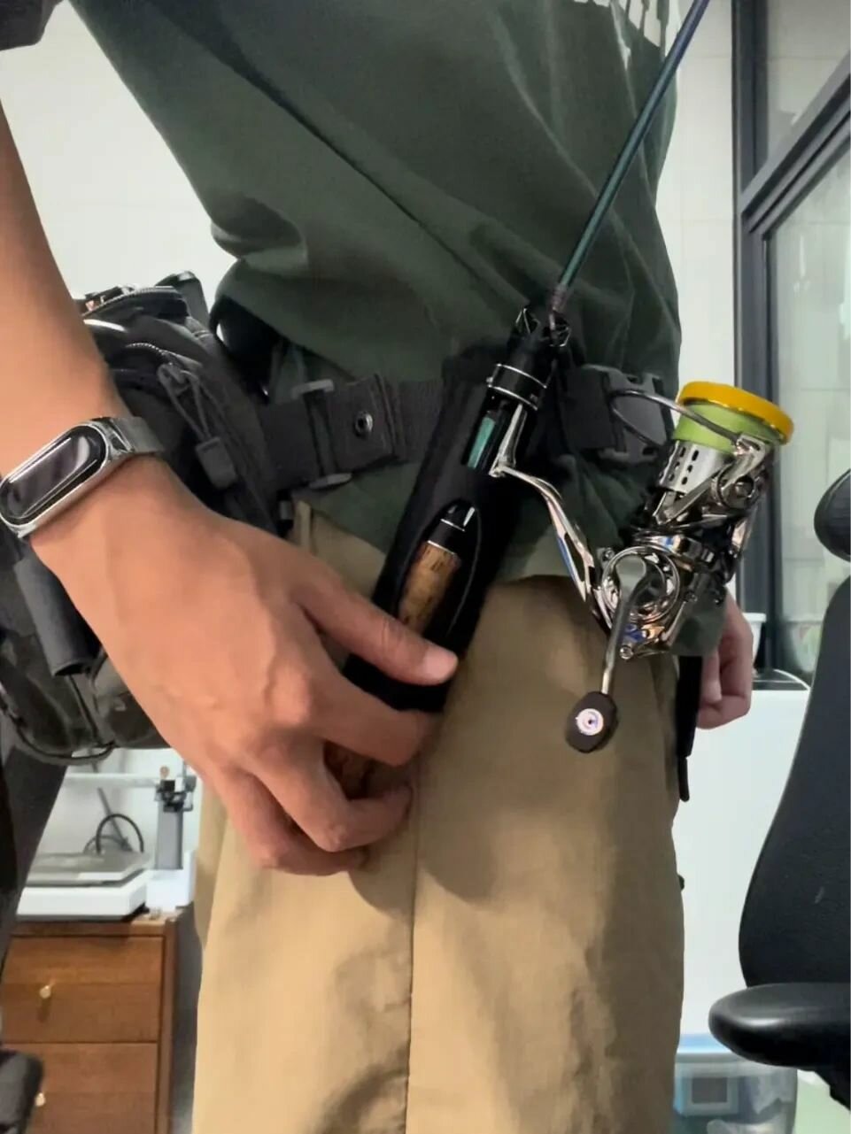 Держатель для удочки на пояс и ремень, Чёрный