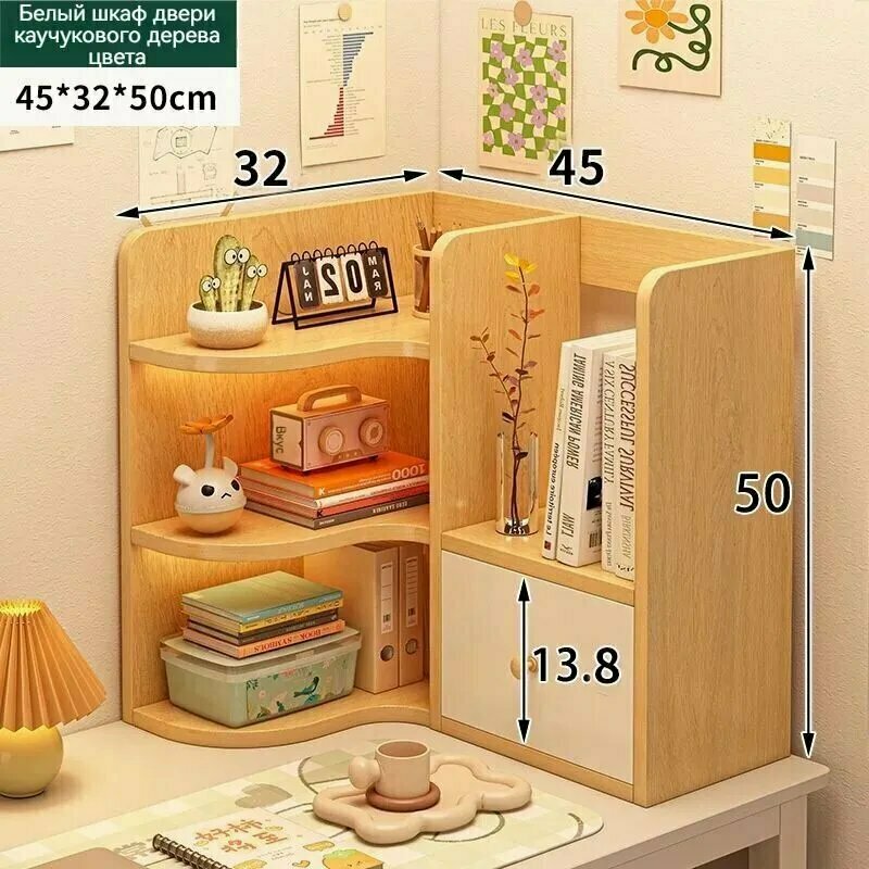 Надстройка на стол "Без бренда", угловая, цвет под беленый дуб, белая, 32x45x50 см